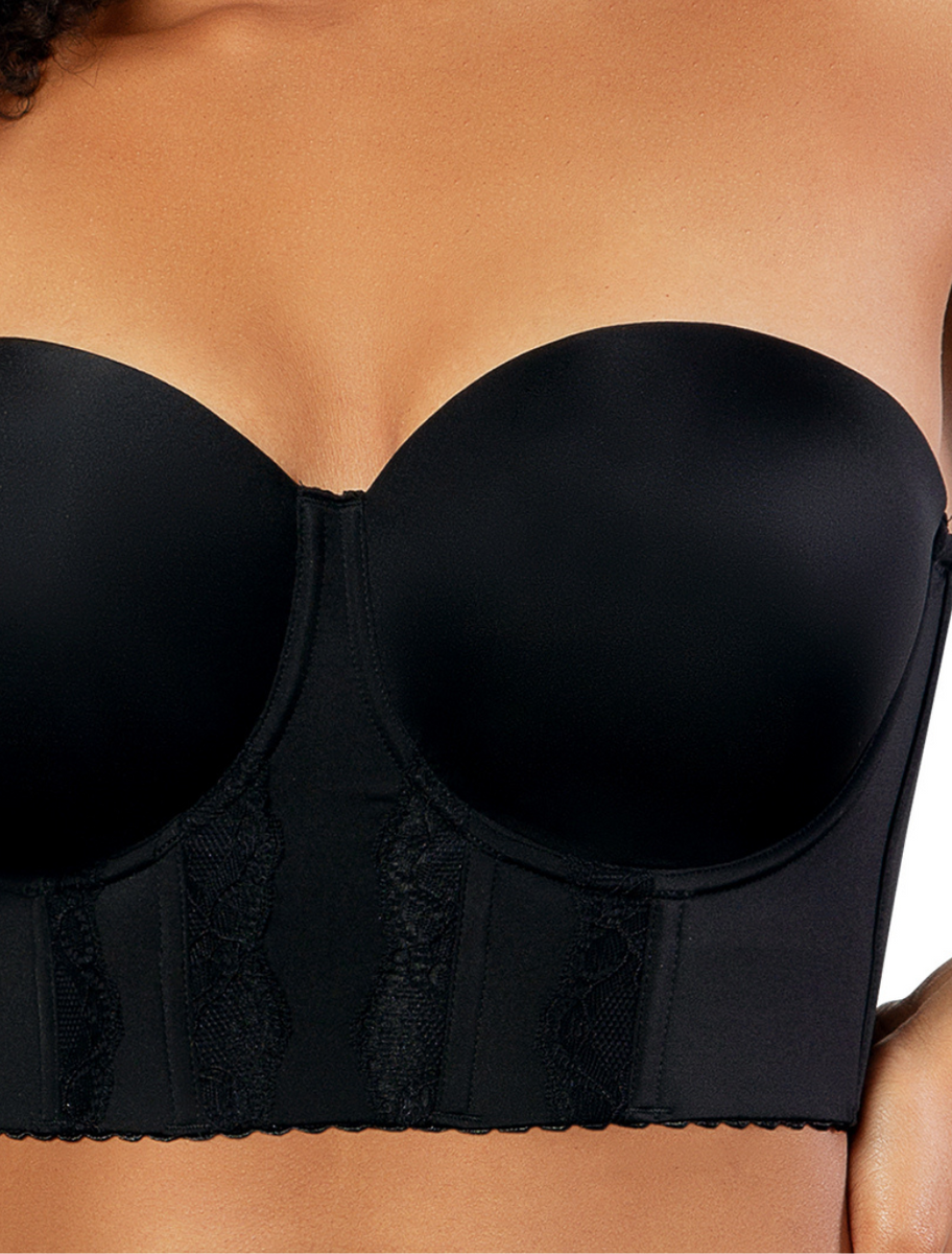 Parfait Elissa Longline Strapless Bustier, Black | Black Strapless Bus – Bras & Honey USA
