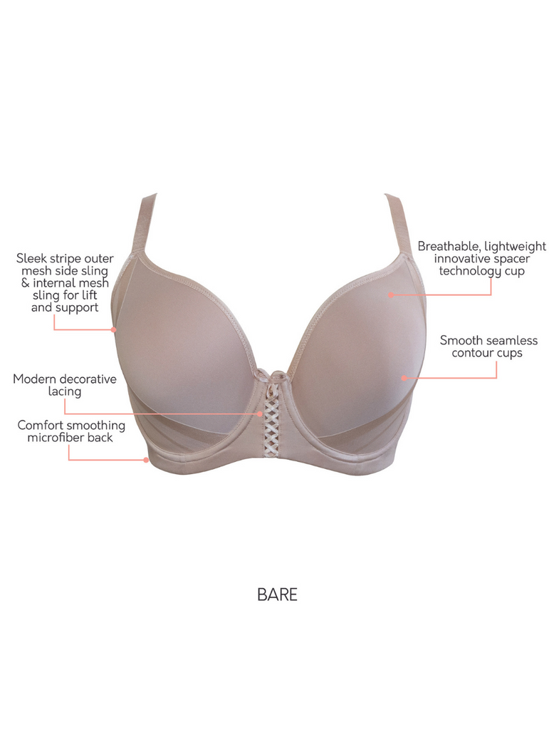 Parfait Shea Molded Spacer Bra Underwired T-Shirt Bra, Bare | Beige Pa – Bras & Honey USA