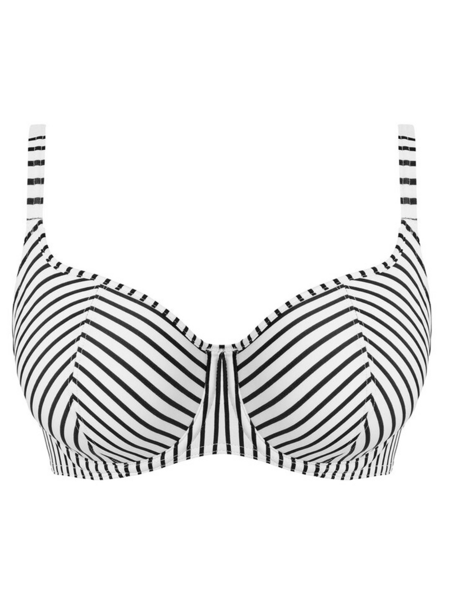Freya Jewel Cove Underwire Sweetheart Padded Bikini Top, Stripe Black ...