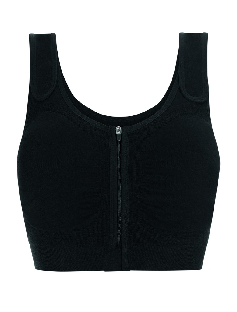 Amoena Leyla Seamless Post Surgical Wire-Free Bra, Black | Black Amoen ...