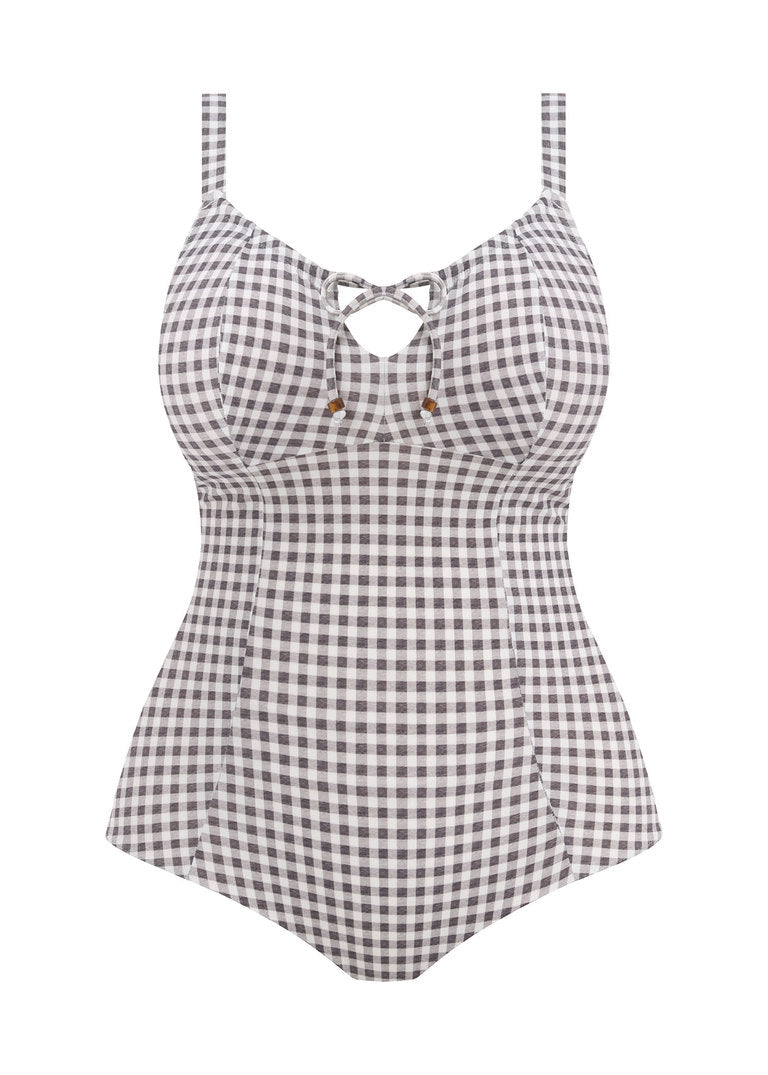 Elomi Swim Checkmate Non Wired Molded Swimsuit, Grey Marl – Bras ...