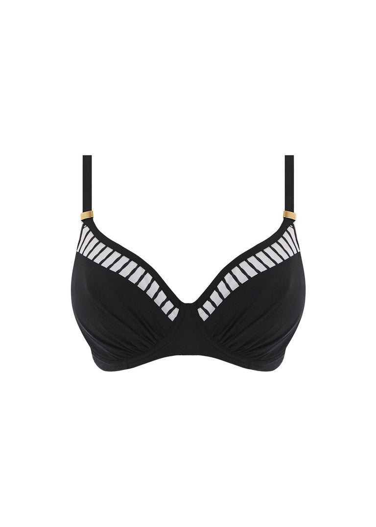 Fantasie San Remo Uw Gathered Full Cup Bikini Top, Black & White – Bras ...