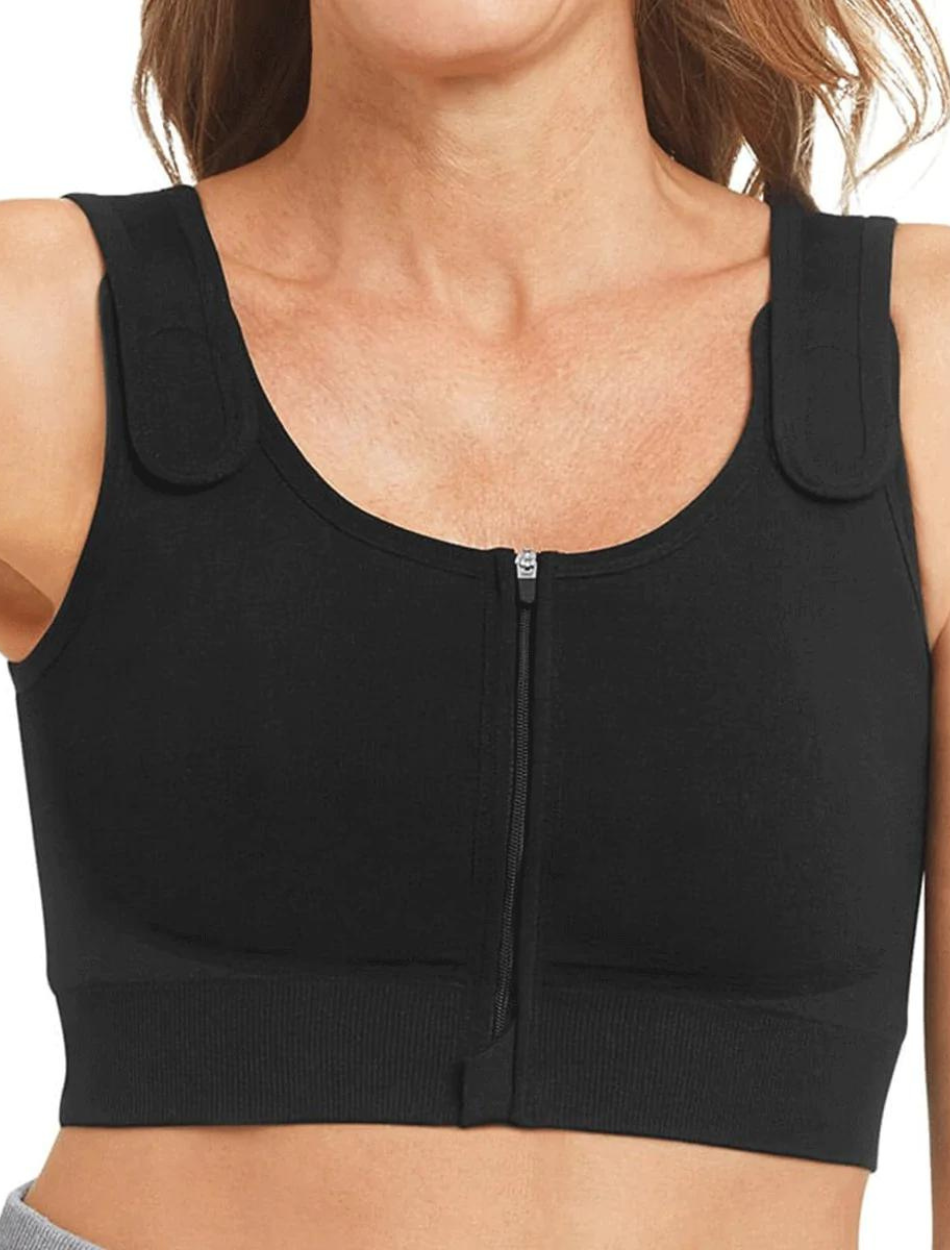 Amoena Pamela Seamless Post Surgical Wire-Free Bra, Black | Black Post ...