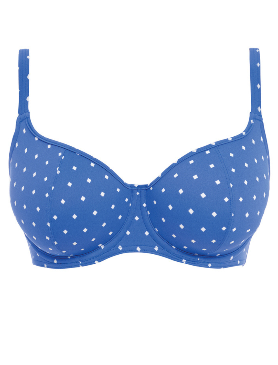 Freya Jewel Cove Underwire Sweetheart Padded Bikini Top, Azure | Azure ...